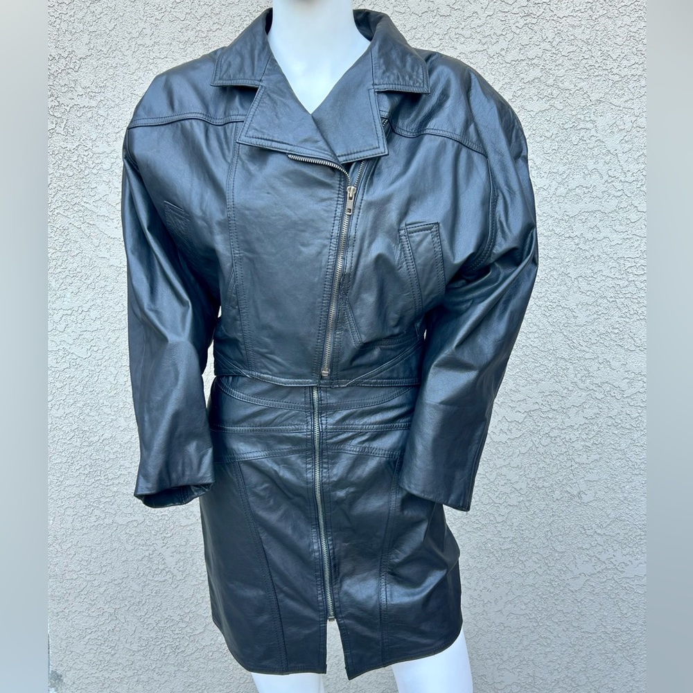 1980 Winlit Vintage Leather Jacket & Skirt Sz M Euc - Gem
